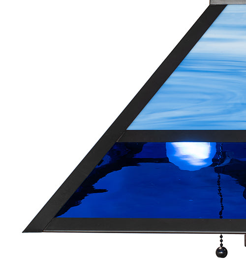 Two-Tone Blue Waterglass Lamp Shade | Luxury Coastal Lamps – The ...