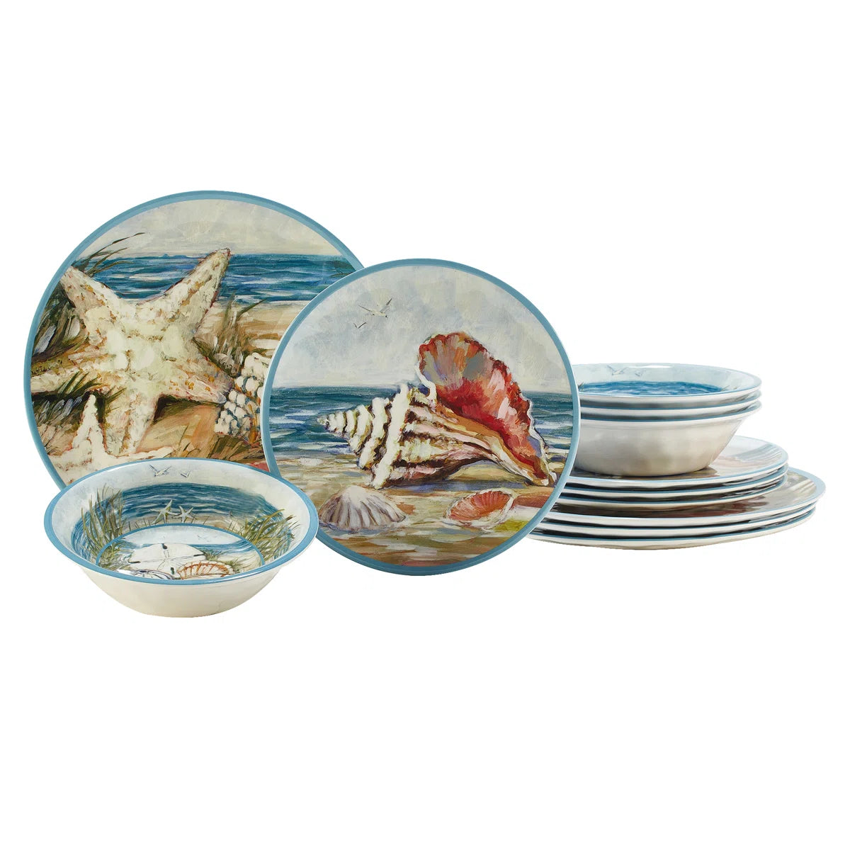 Coastal Landscape Dinnerware | Coastal Compass Decor Tableware – The ...