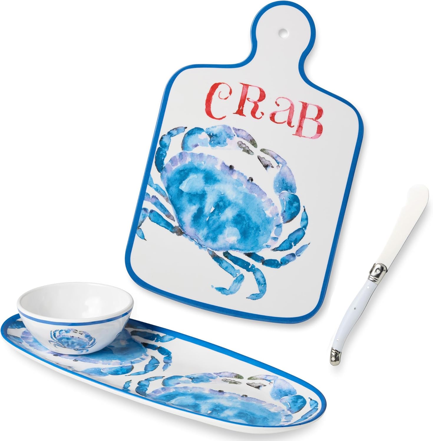 Deep Blue Sea Crab Tableware | Coastal Compass Home Decor – The Coastal ...
