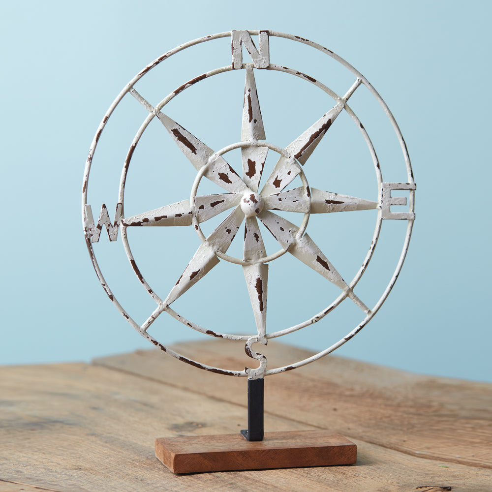 Distressed Compass Tabletop Decor | Coastal Compass Home Decor – The ...