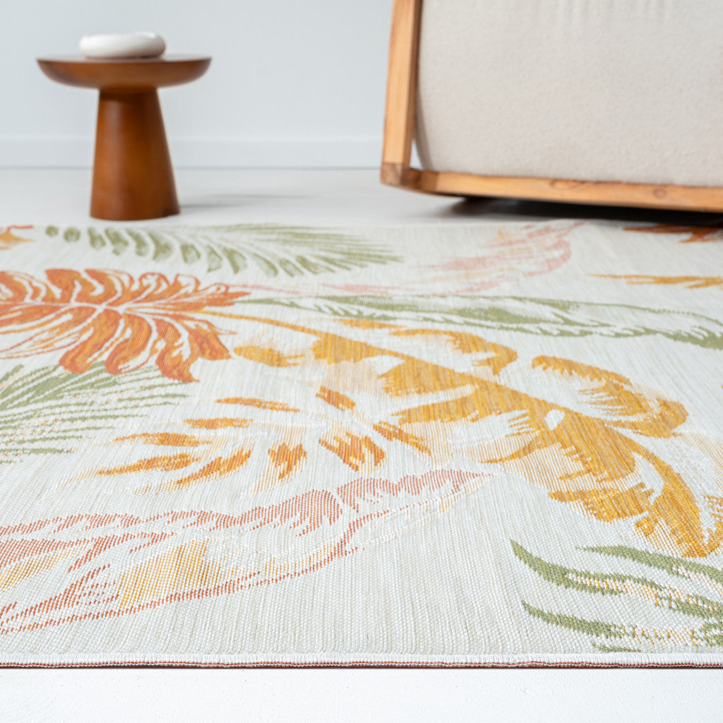 palm leaf pattern rug