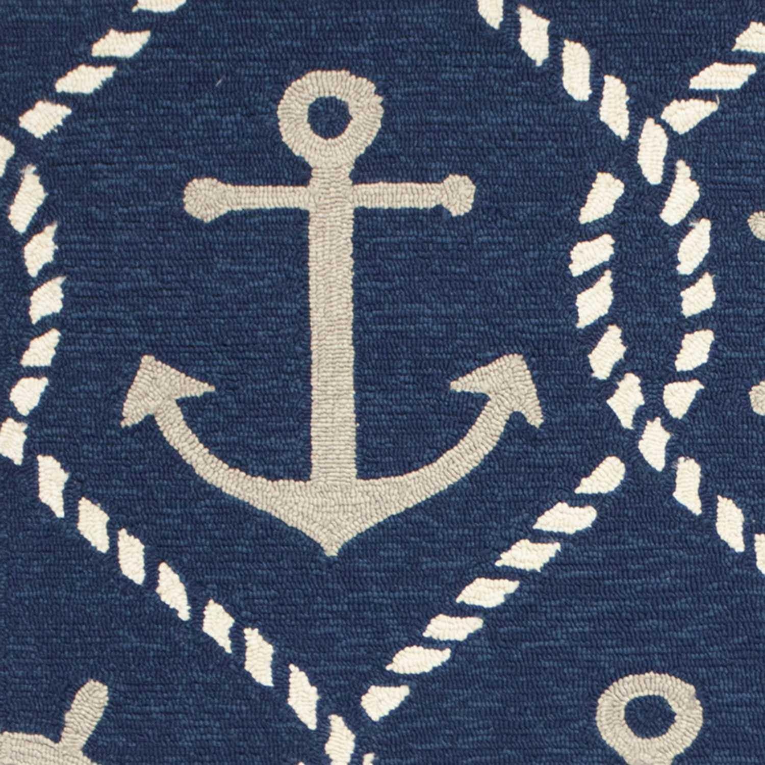 Anchor Navy Area Rug | Nautical Rug | Coastal Compass Home Decor – The ...