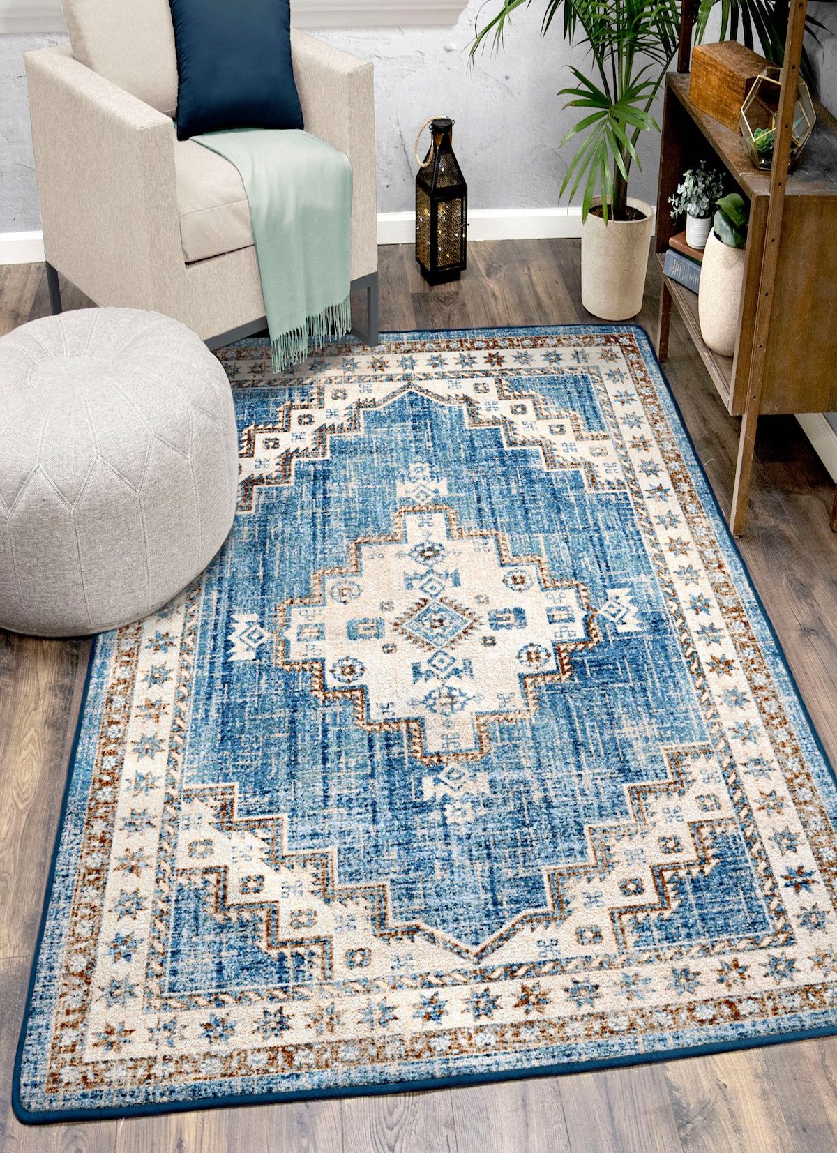 Sedona Nights Deep Blue Rug | Coastal Compass Home Decor – The Coastal ...