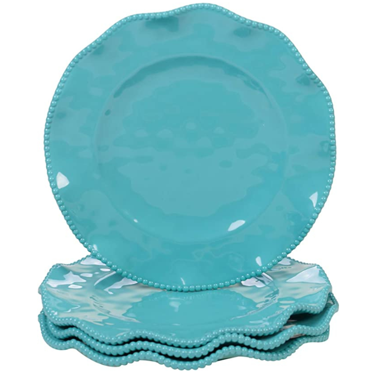 Tide Teal Dinner Plate | Coastal Dinnerware | Coastal Compass Decor ...