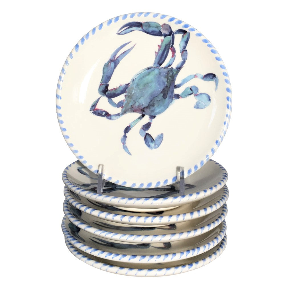 Blue Crab Dessert Plate Set | The Coastal Compass Home Decor – The ...