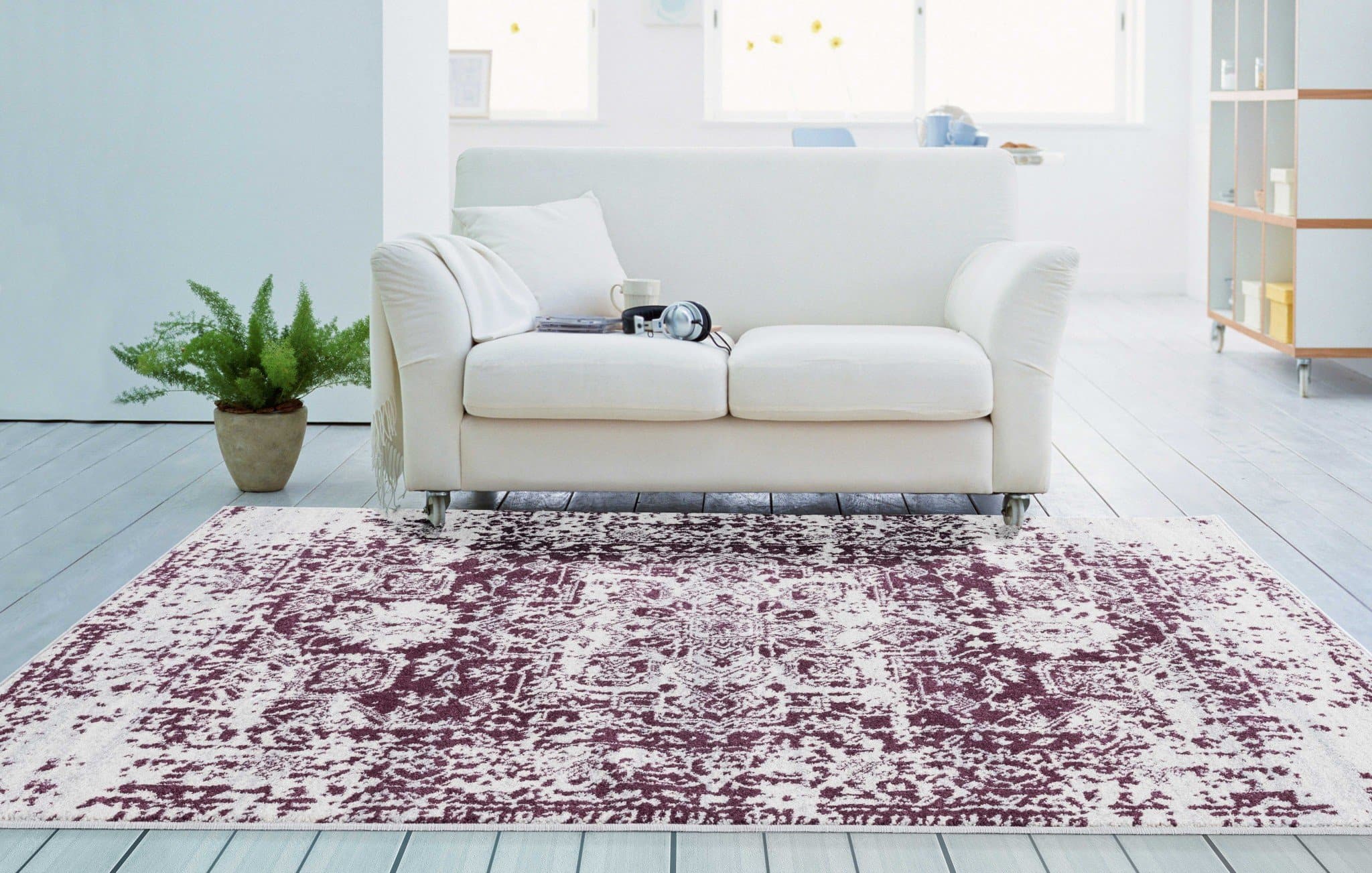 Ivory & Wine Vintage Area Rug | Coastal Compass Decor – The Coastal ...